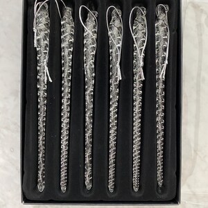 Glass Icicle Ornaments: Twisted Clear Icicles, Set of 6 (6.75-7 Inch ...