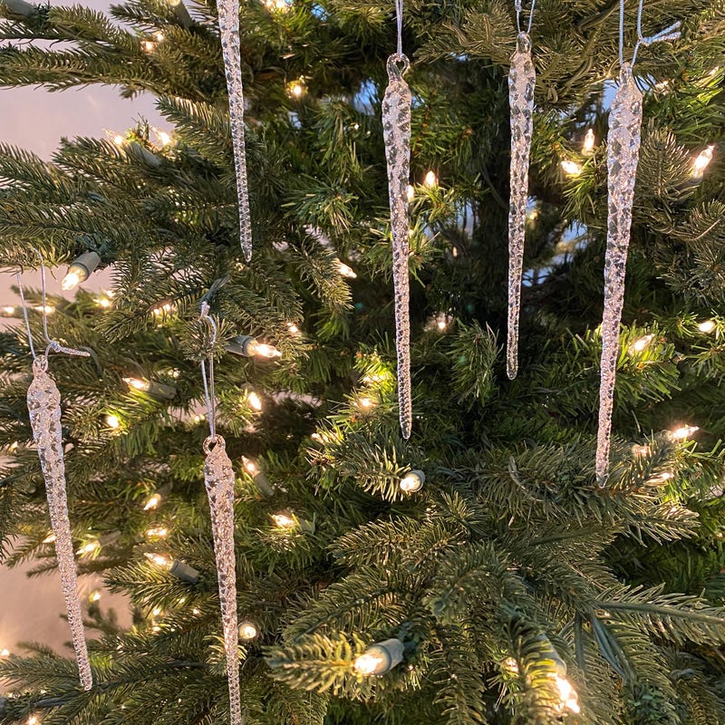 Glass Icicle Set 7 In - Etsy