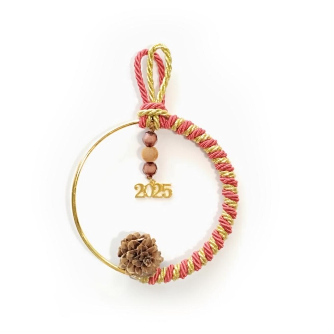 Gouri 2025 Christmas Lucky Charm, Gold Ring With Gold & Red Shiny Cord. / Gouria for Good Luck ...