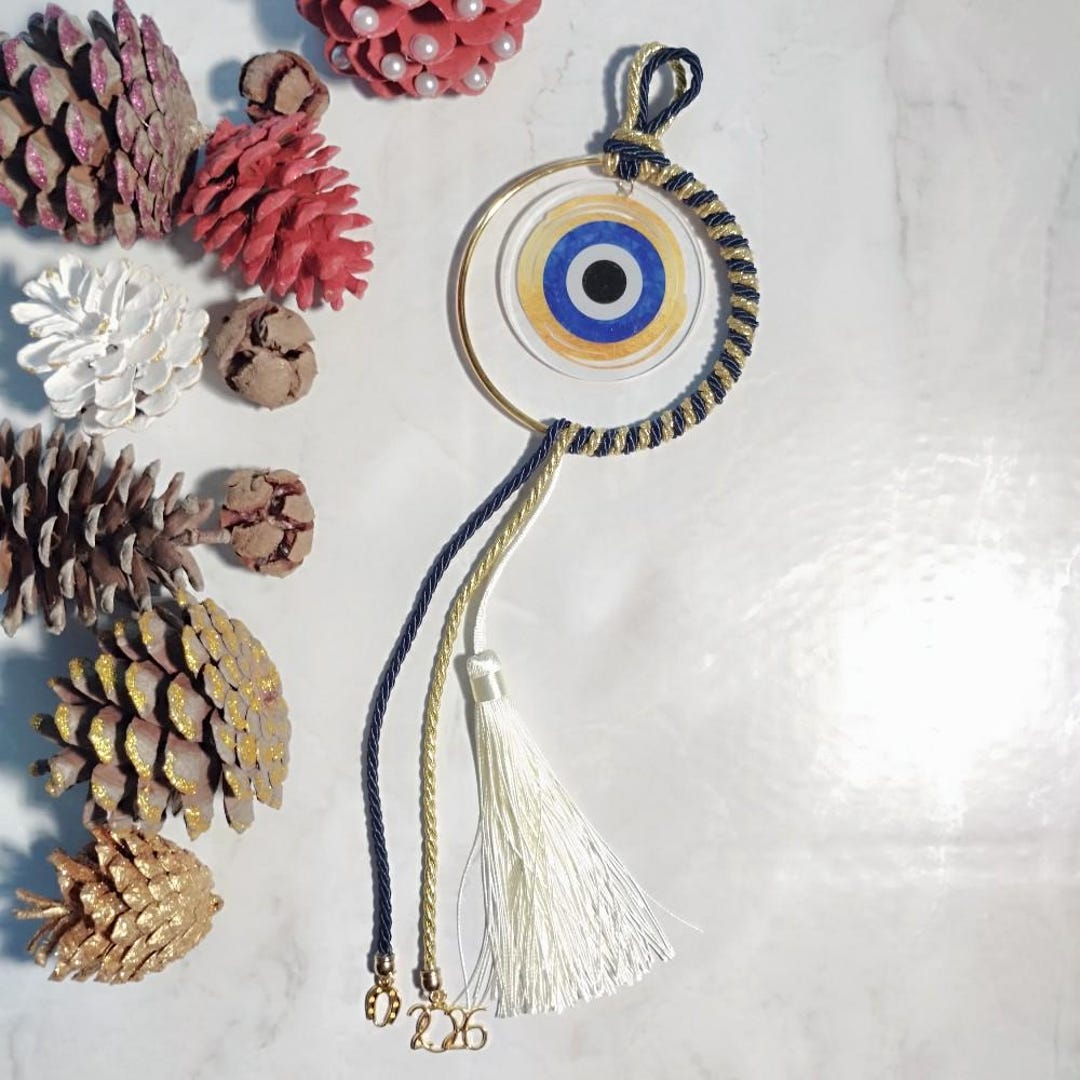 Gouri 2026 Christmas Lucky Charm, Gold Ring & Acrylic Evil Eye ...