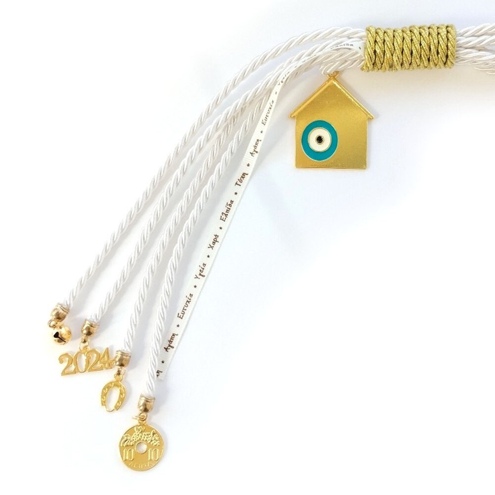 Gouri 2024 Christmas Lucky Charm, Gold House With Evil Eye / Gouria for Good Luck / Greek Gouri ...