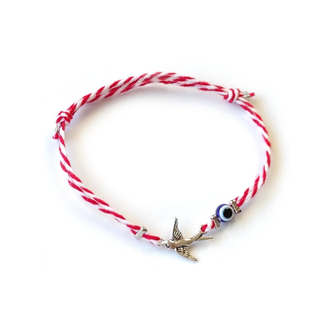 2025 Martis Bracelet Silver-colored Swallow/ Greek Traditional Martaki ...