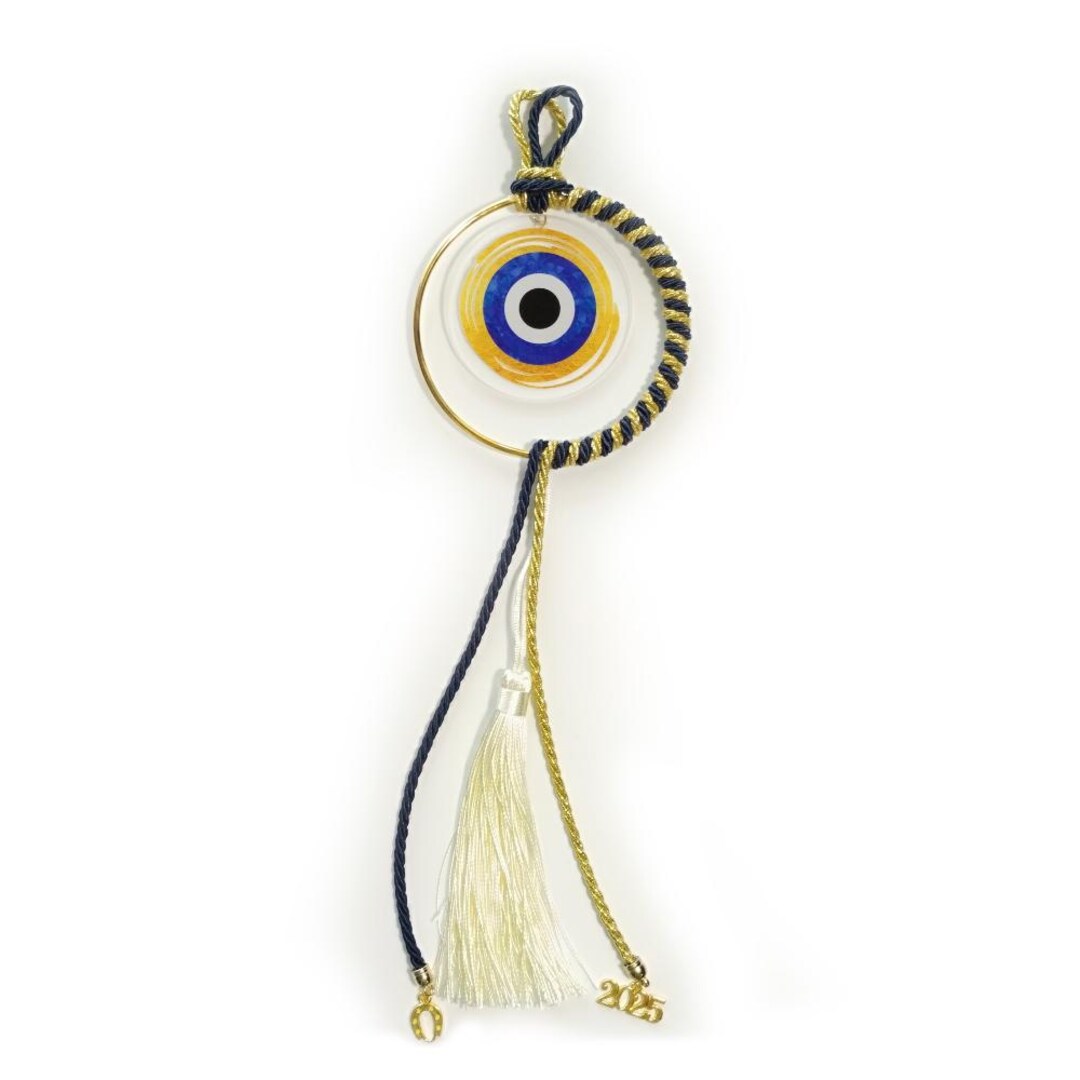 Gouri 2025 Christmas Lucky Charm, Gold Ring & Acrylic Evil Eye. / Gouria for Good Luck / Greek ...