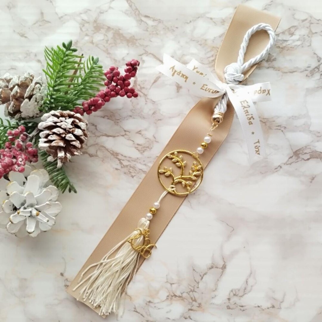 Gouri 2026 Christmas Lucky Charm, Gold Metal Tree of Life With White ...