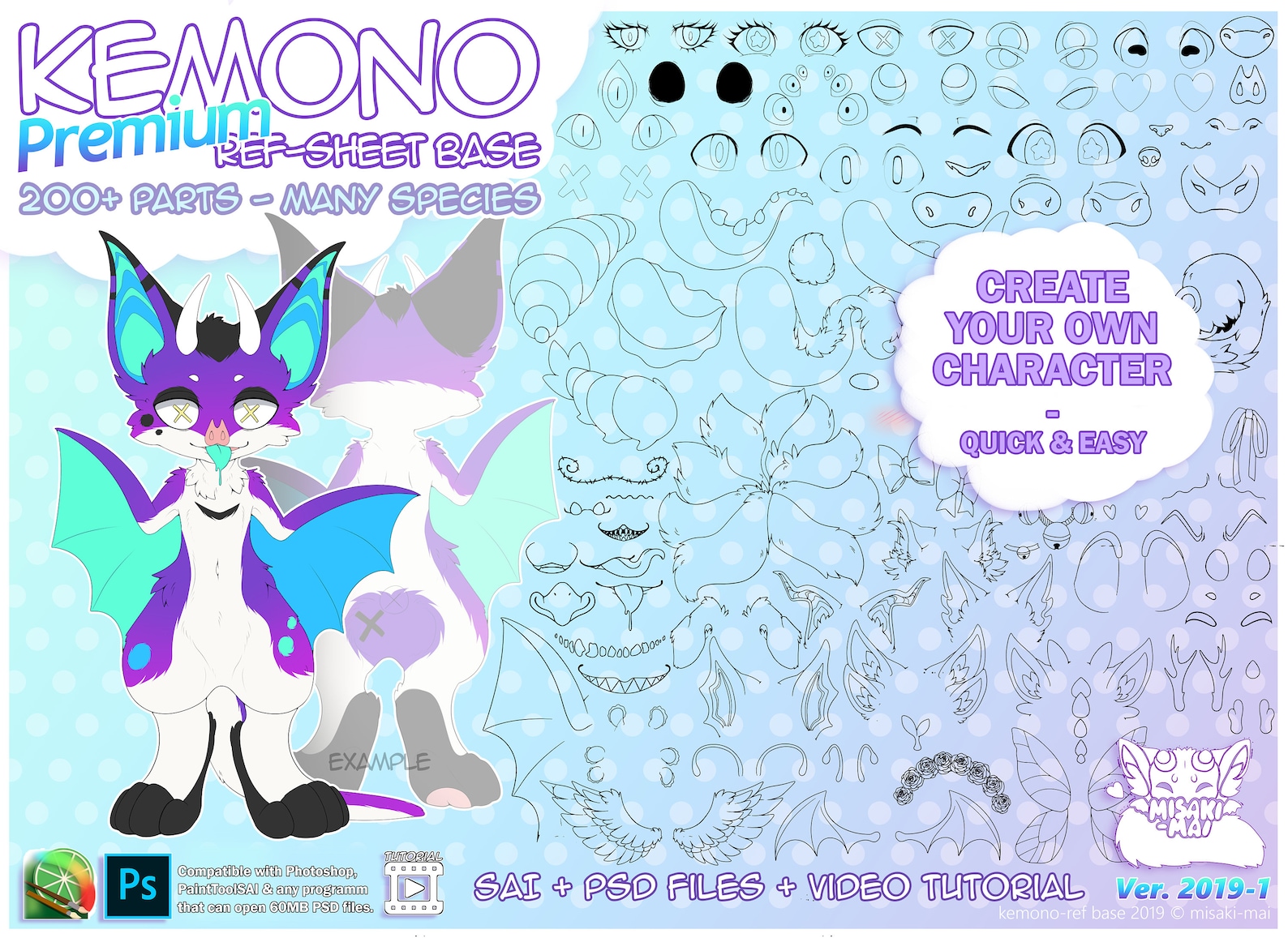 Furry Kemono Ref Sheet Base - Anthro Animal Character Creator - 200 ...