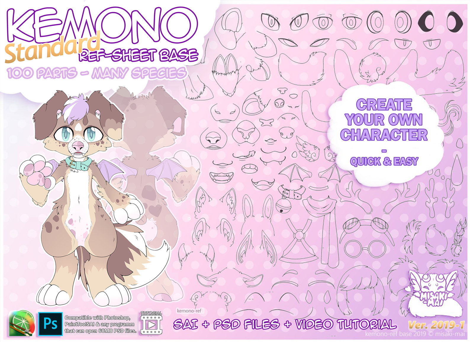 Furry Kemono Ref Sheet Base - Anthro Animal Character Creator - 100 ...