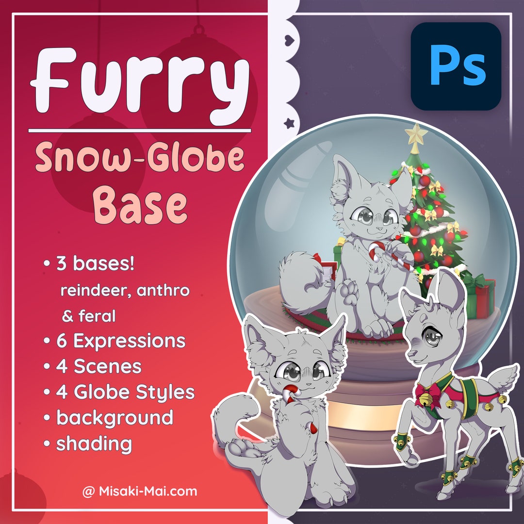 Furry Christmas Snowglobe Base - Deer, Feral & Anthro - Expressions ...