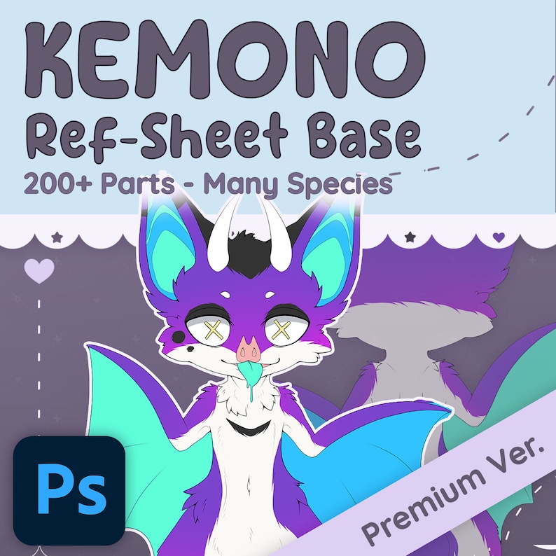 Furry Kemono Ref Sheet Base - Anthro Animal Character Creator - 200 ...