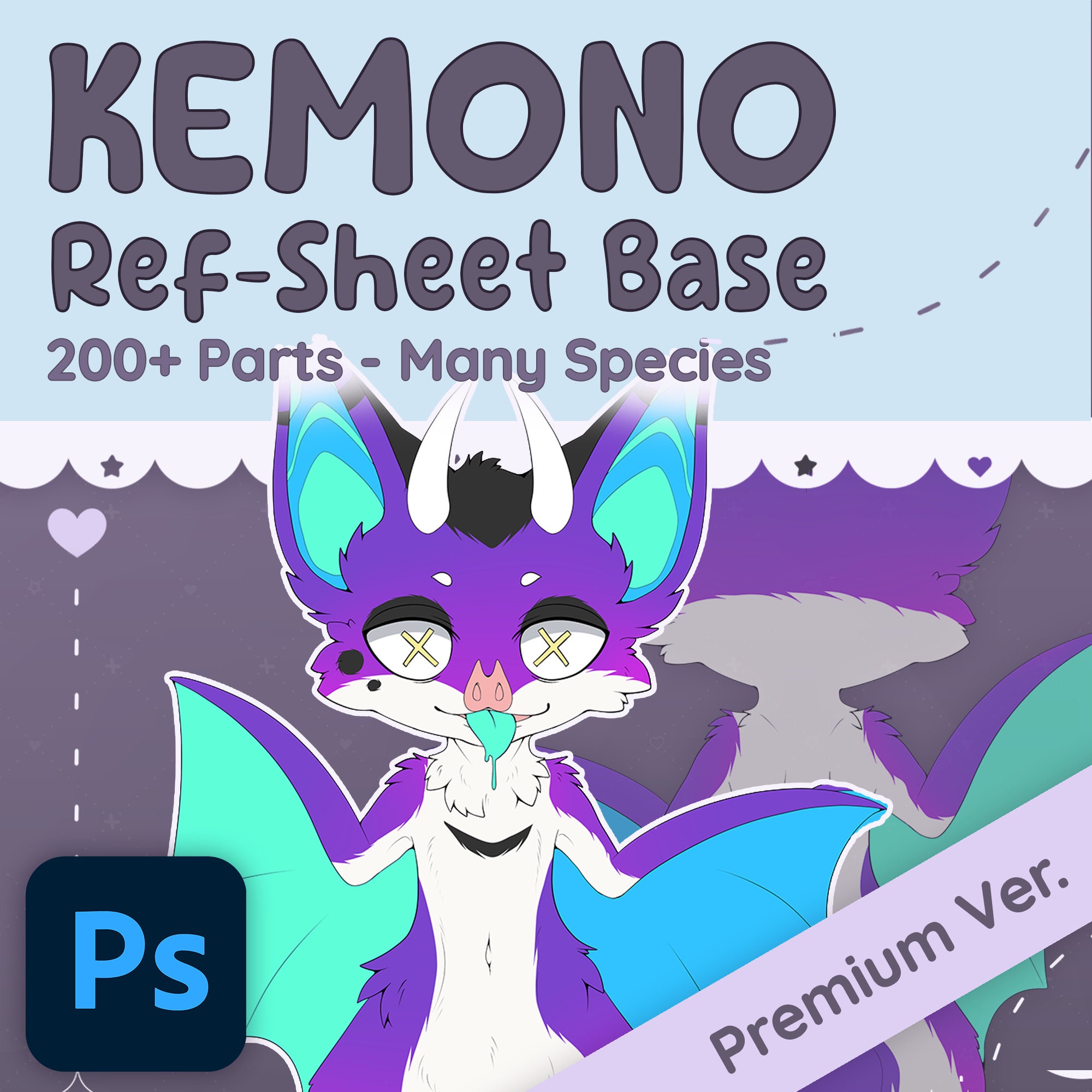 Furry Kemono Ref Sheet Base - Anthro Animal Character Creator - 200 ...
