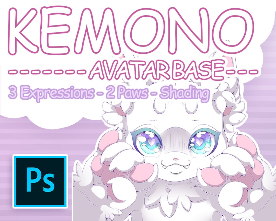 Cute Furry Kemono Cat Avatar - Customizable Base - 3 Expressions - Etsy