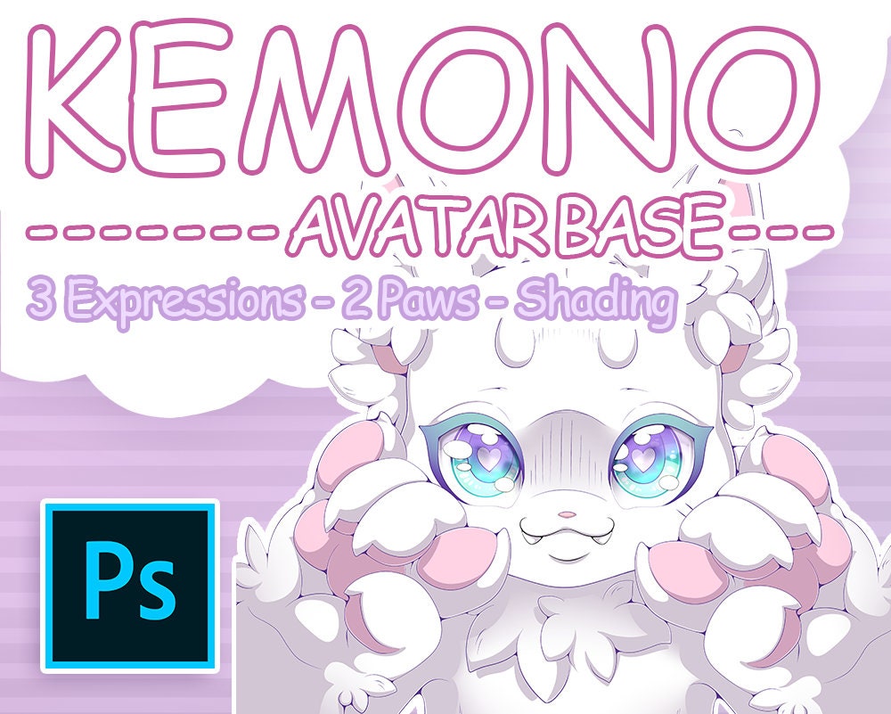Cute Furry Kemono Cat Avatar - Customizable Base - 3 Expressions - Etsy