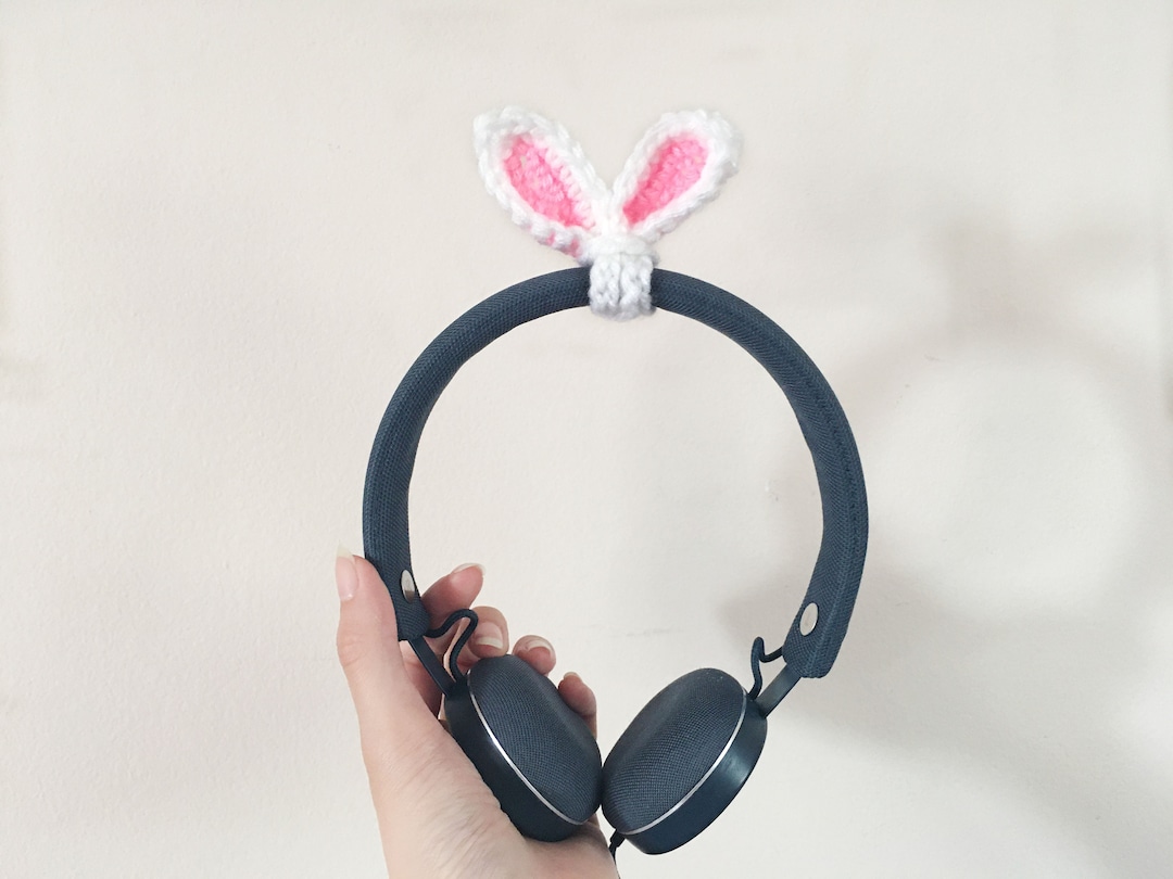 Crochet Bunny Ear Headphone Sprout | Rabbit Ears Headset Attachment ...