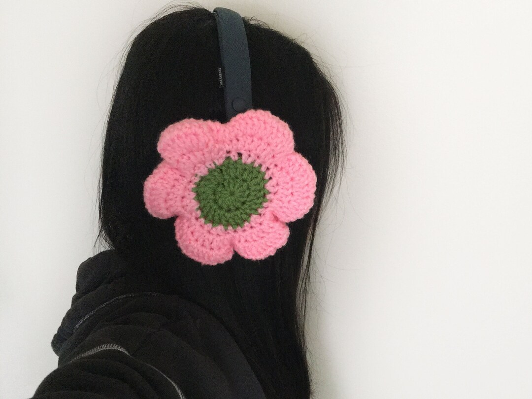 Flower Crochet Headphone Covers: Custom Handmade Headset Accessory ...