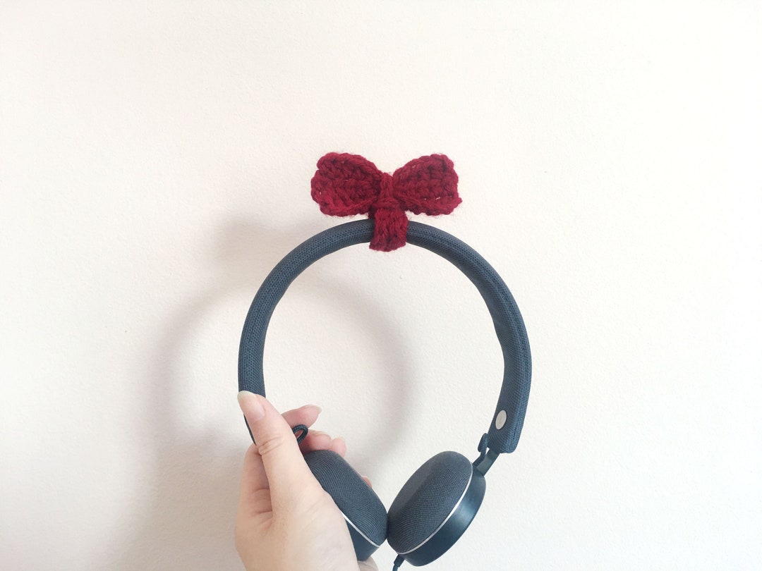 Bow Crochet Headphone Sprout | Headset Attachment | Cute Headphone ...