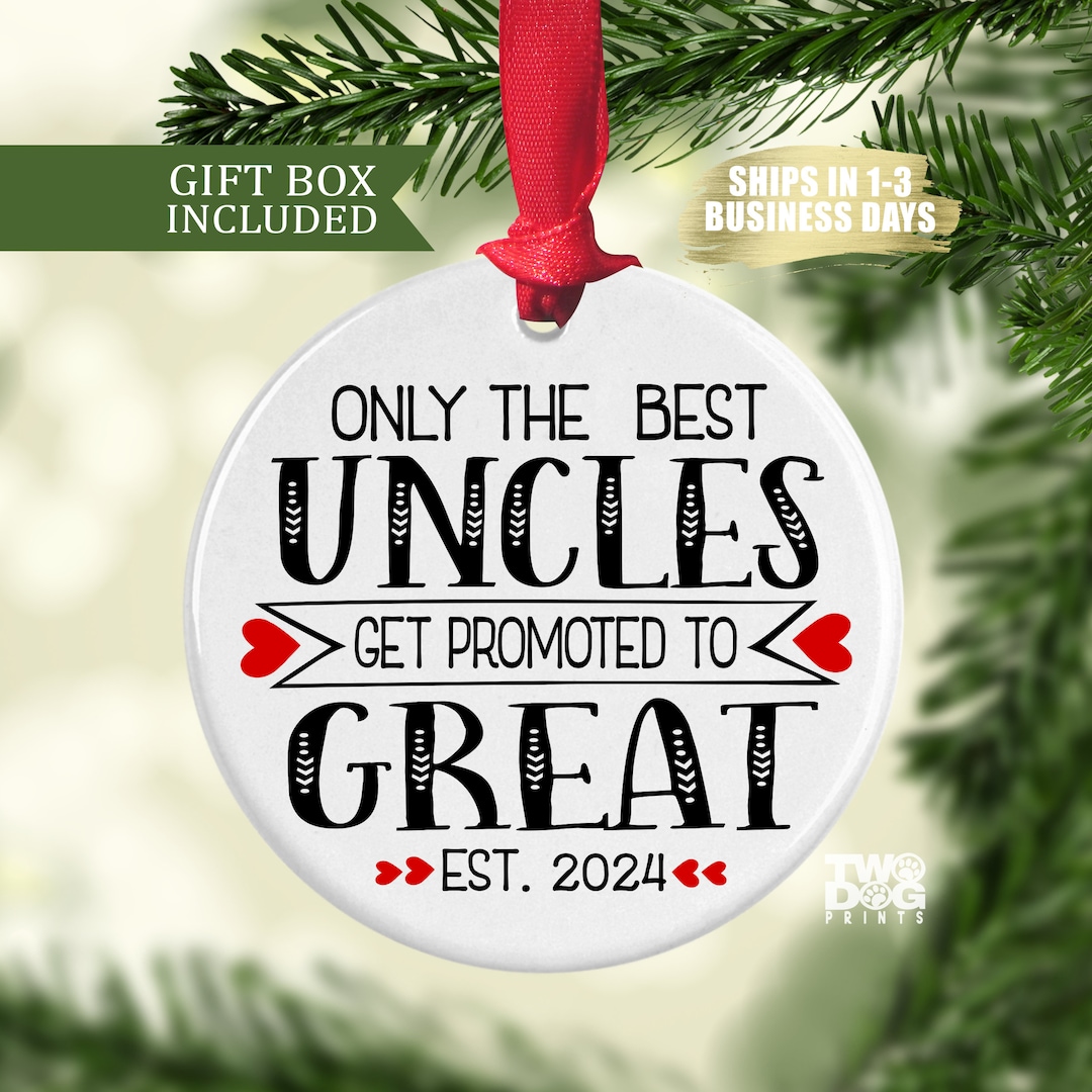 Personalized Uncle Promoted to Great Ceramic Christmas Ornament ...