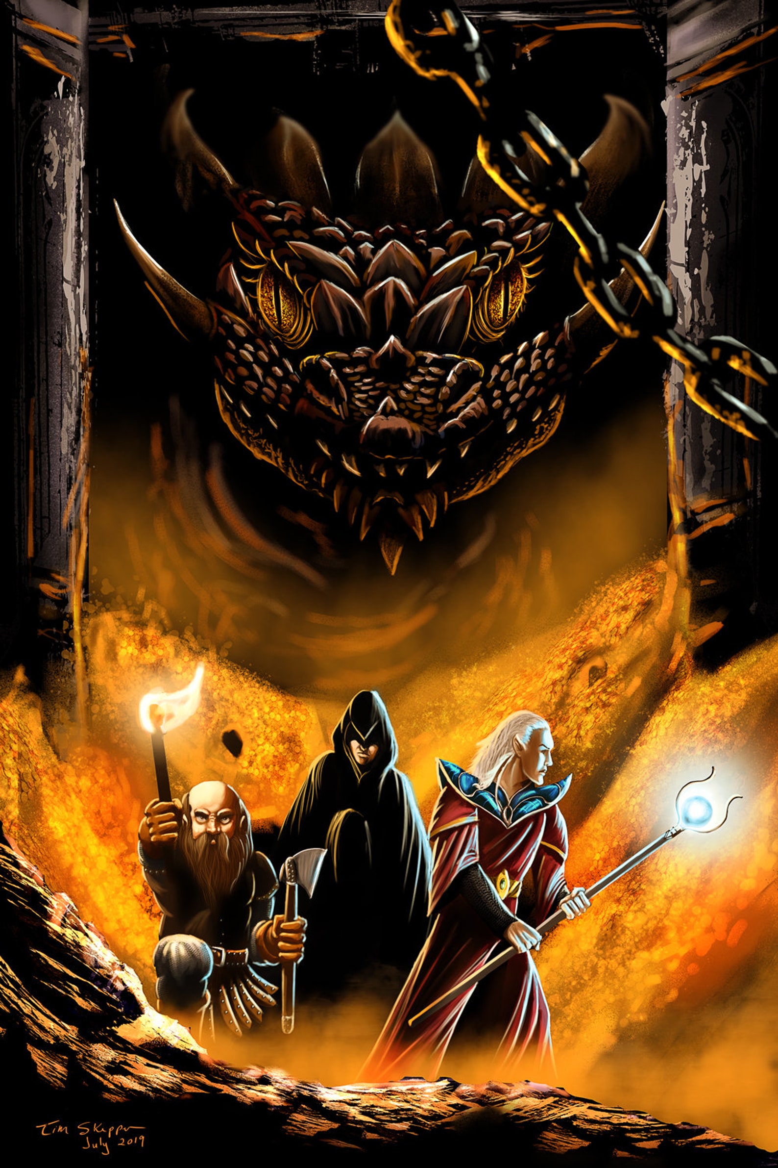Explorers: Dungeon Crawl 11x17 Fantasy Art on Satin Finish Photo Paper ...