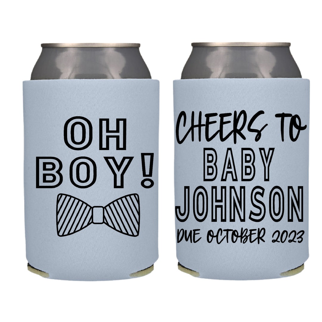 Oh Boy Baby Shower Can Coolers, Baby Reveal Party Beer Insulator, Baby ...