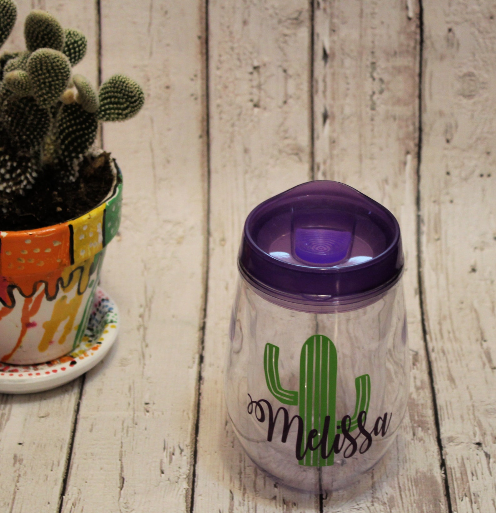 Cactus Personalized Wine Tumble Custom Travel Wine Cup - Etsy