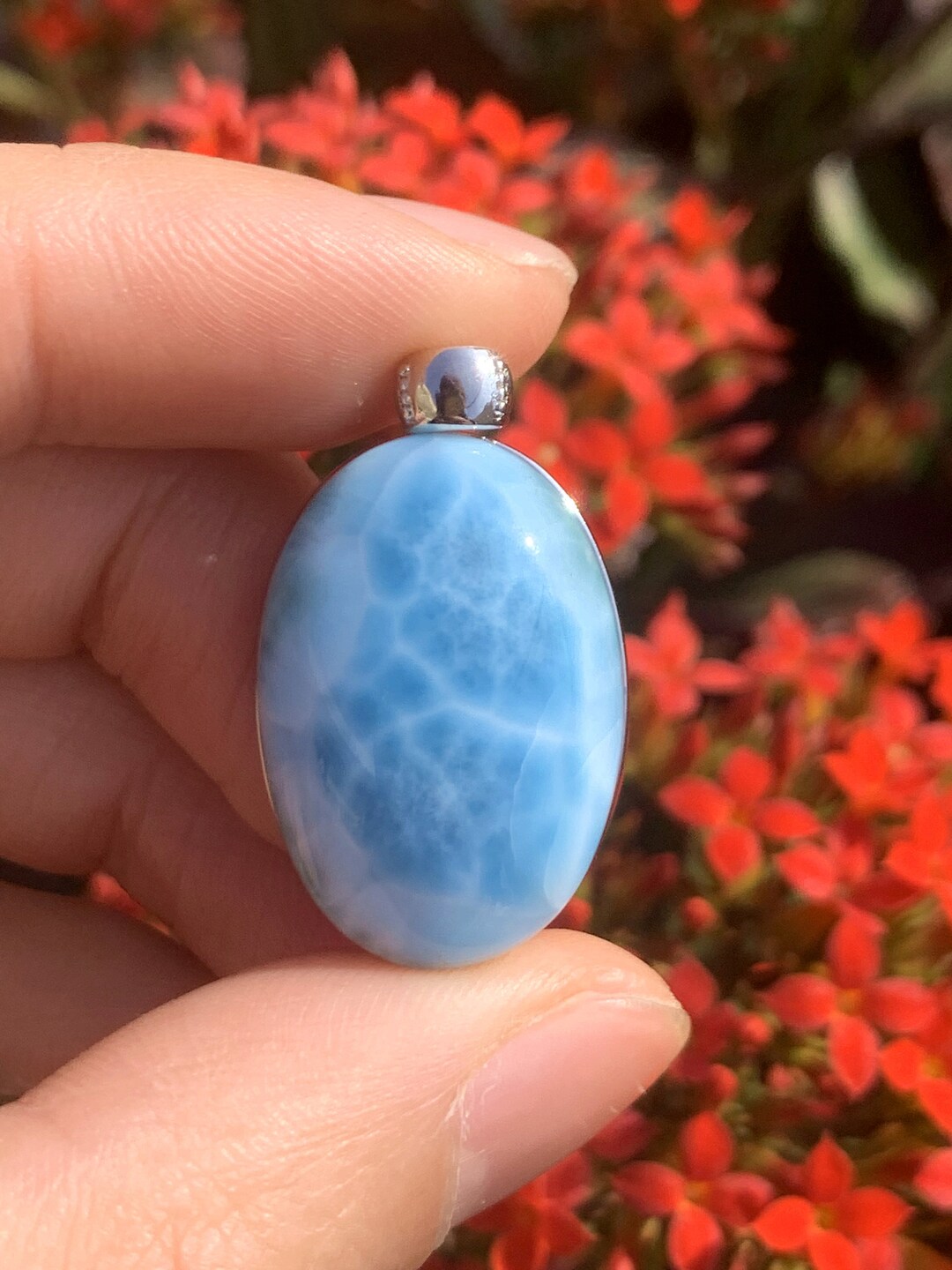 AAA Natural Dominican Larimar Pendant, 925 Silver Pendant,gift for Her ...