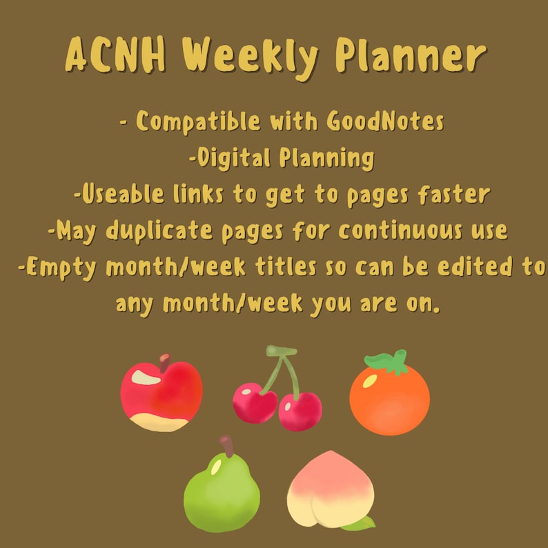 ACNH Weekly Planner - Etsy