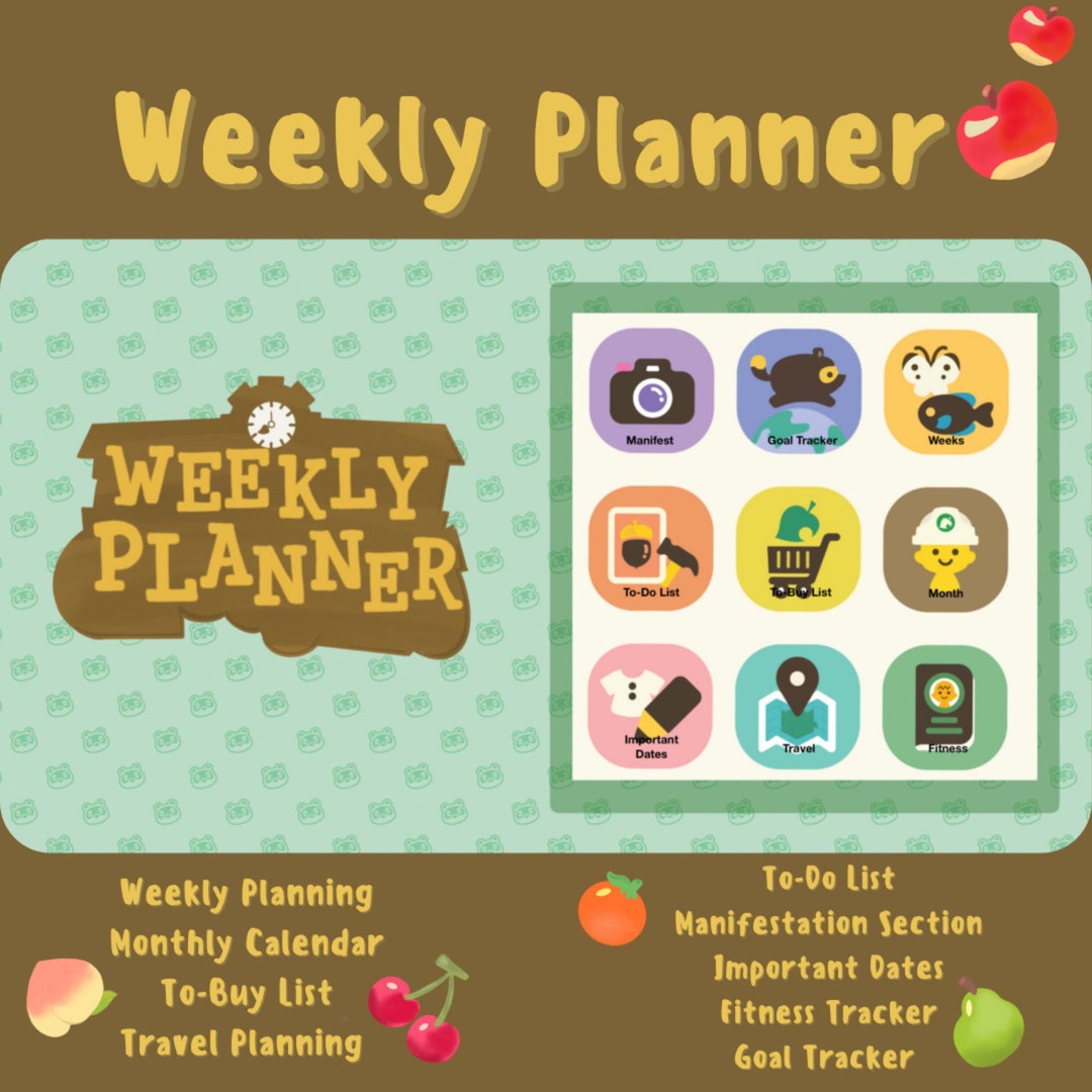ACNH Weekly Planner - Etsy