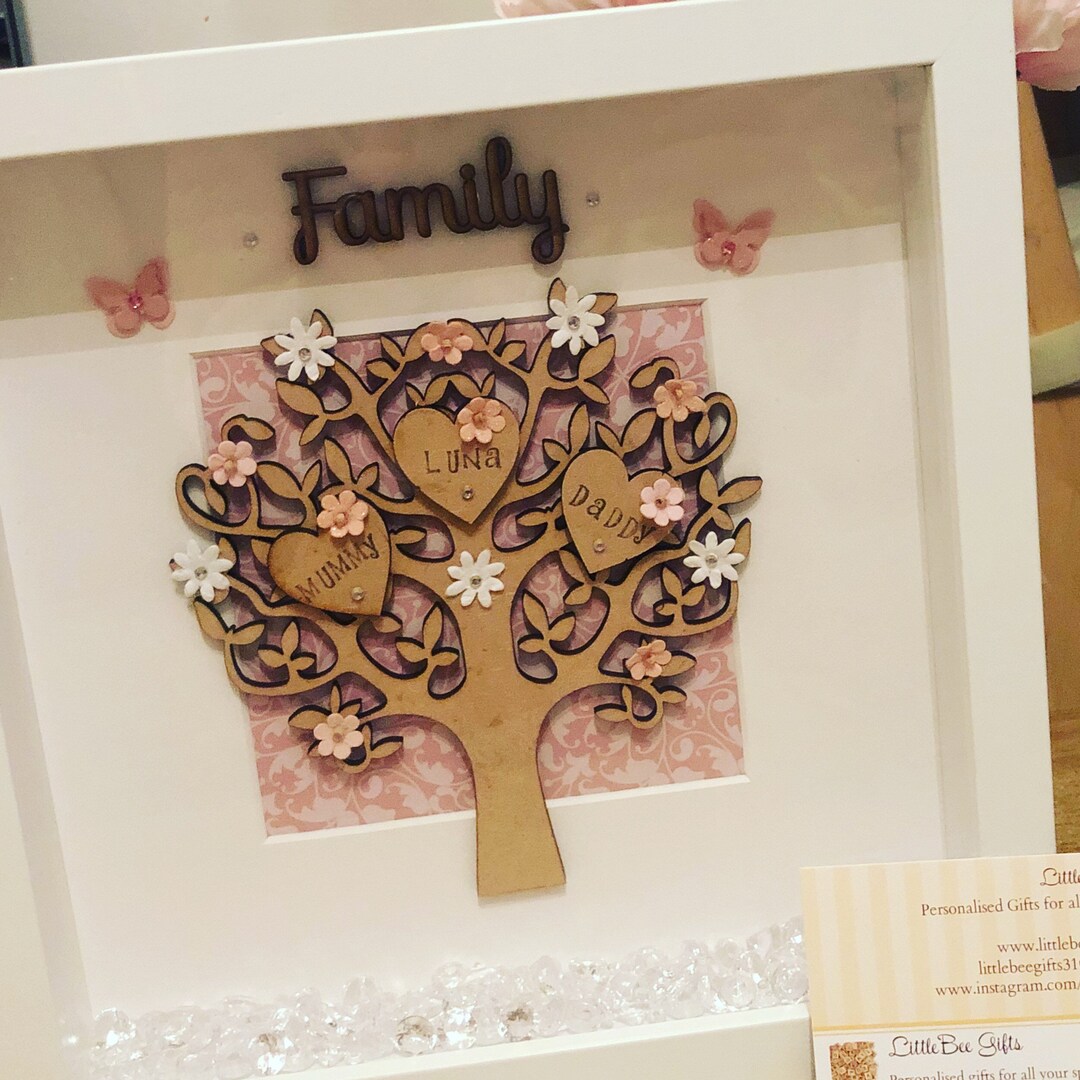 Personalised Family Tree Box Frame Perfect Gift for All Special ...