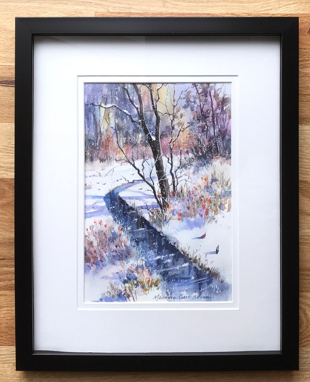 Winter Landscape Painting, LANDSCAPE WALL ART, Original Watercolor ...