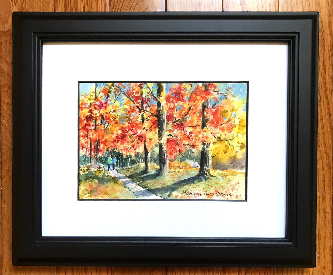 AUTUMN WATERCOLOR PAINTING, Fall Foliage Painting, Fall Landscape ...