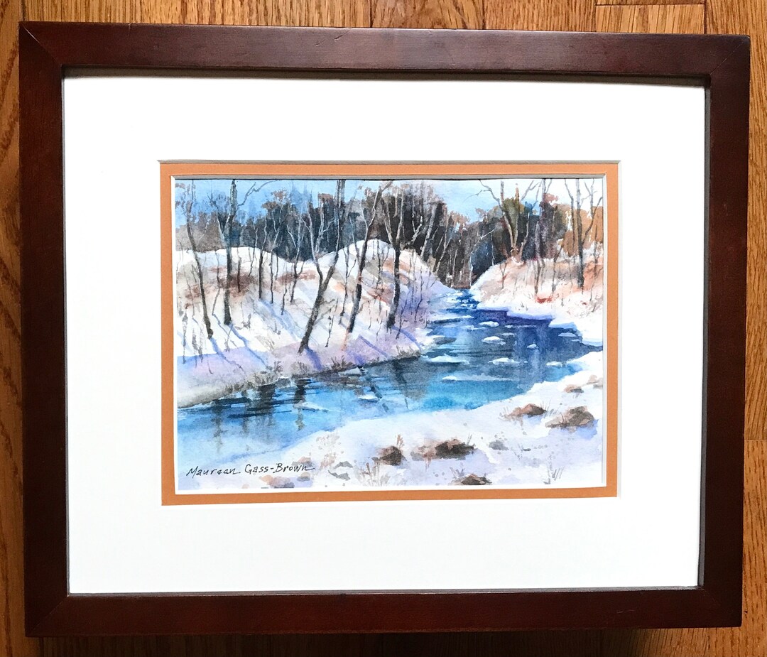 Winter Landscape Painting, LANDSCAPE WALL ART, Original Watercolor ...