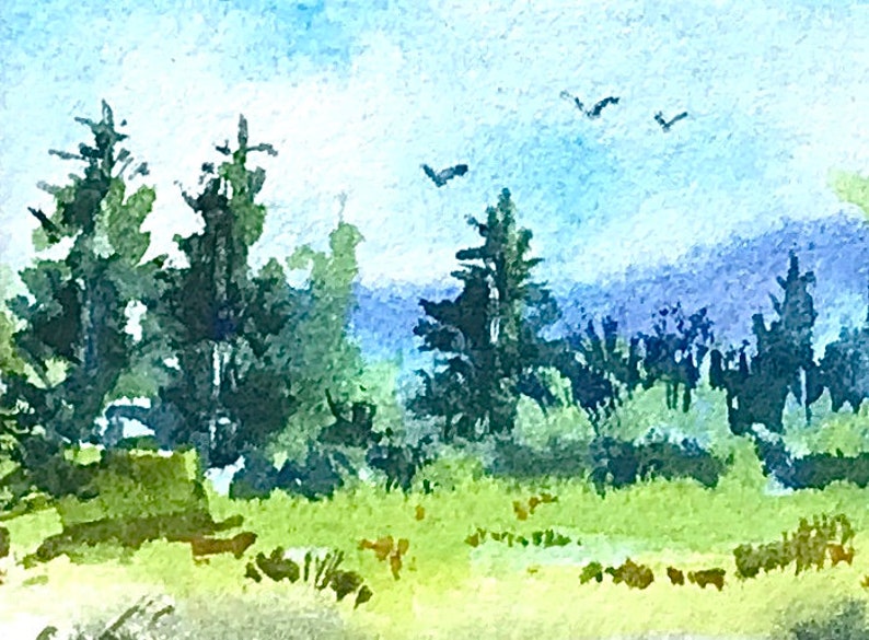 Original Landscape Watercolor Painting, LANDSCAPE WALL ART, Fathers Day ... Original Landscape Watercolor Painting, LANDSCAPE WALL ART, Fathers Day ...