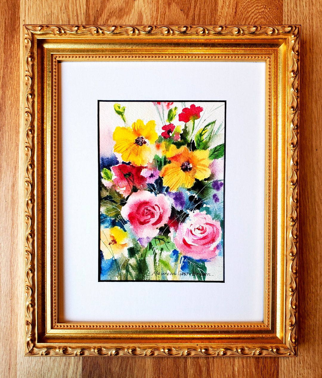 FLORAL WATERCOLOR , Floral Wall Art, Original Painting, Loosely Painted ...