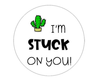 Printable Cactus Valentine's Day Tags. I'm Stuck on - Etsy