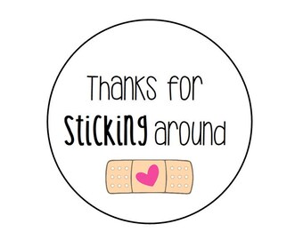 Thanks for Sticking - Etsy