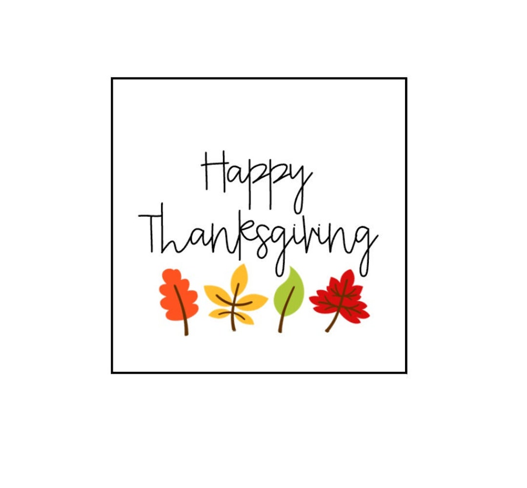 Happy Thanksgiving 2x2’’ CIRCLE and SQUARE Tags | Printable | Instant ...