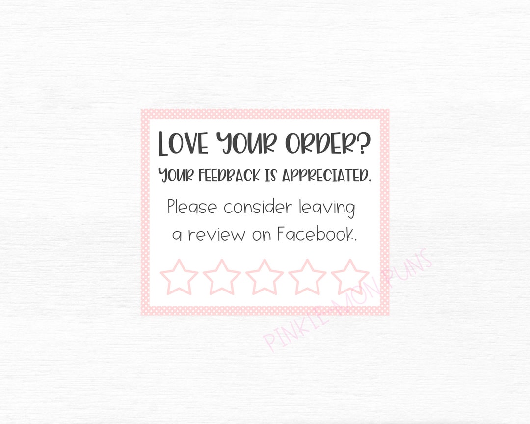 Facebook Review Card Customer Feedback Card Printable - Etsy España