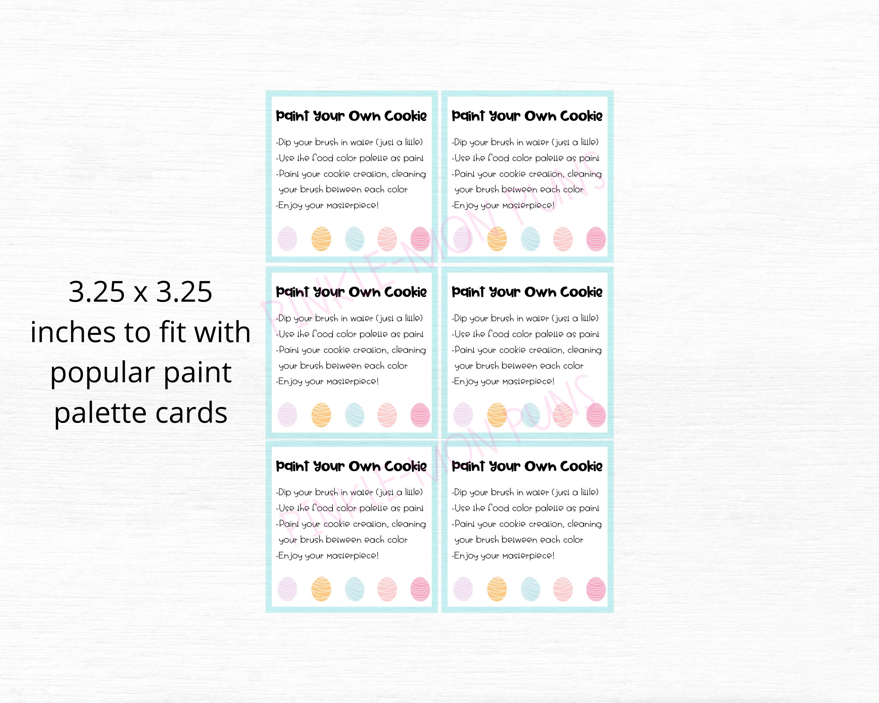 Easter Paint Your Own Cookie Instruction Card | Palette Size ...