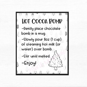 Hot Cocoa Bomb Cards | Printable | Instant Download - Etsy