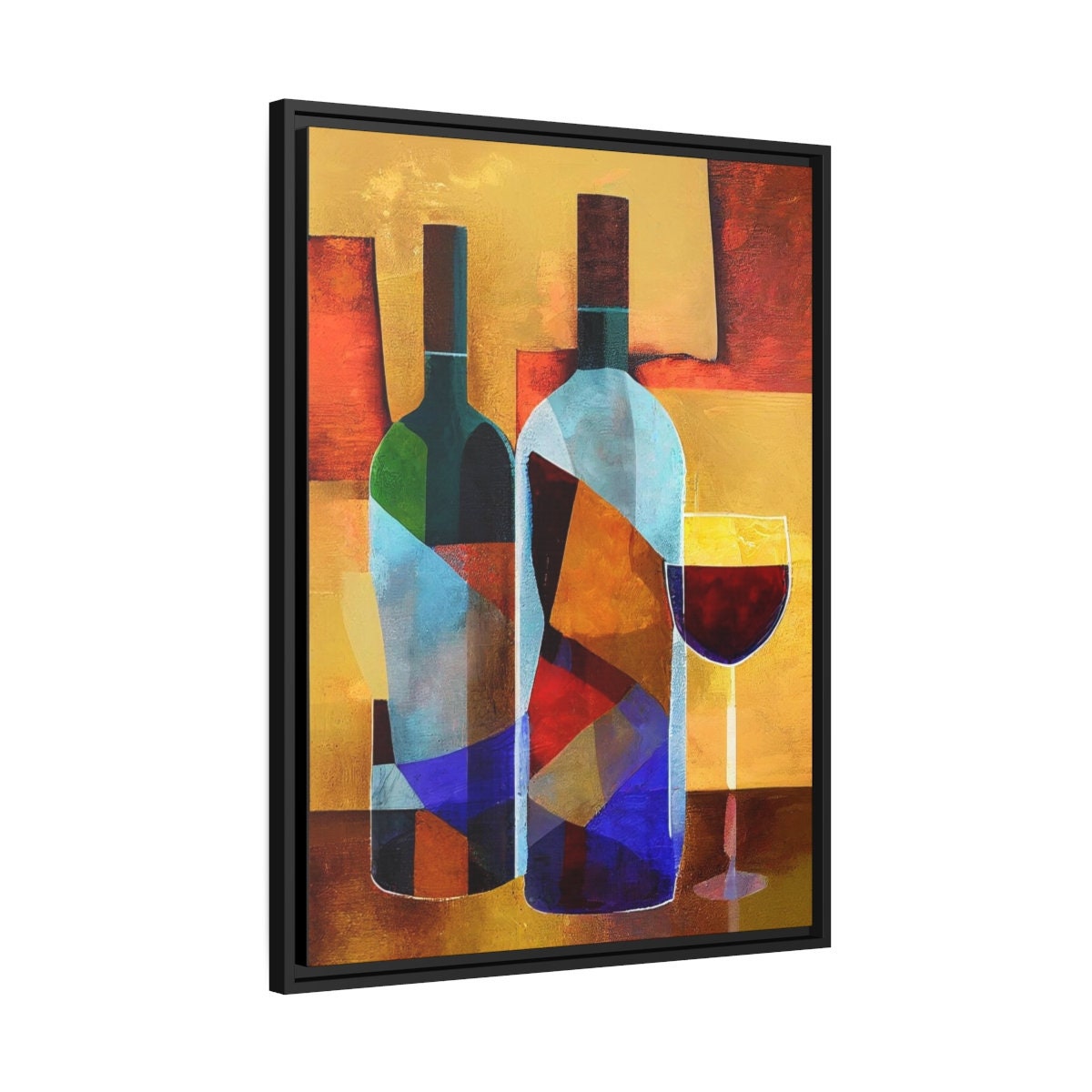 Abstract Wine Bottle Art Print | Large Wall Art | Canvas Print | Living ...