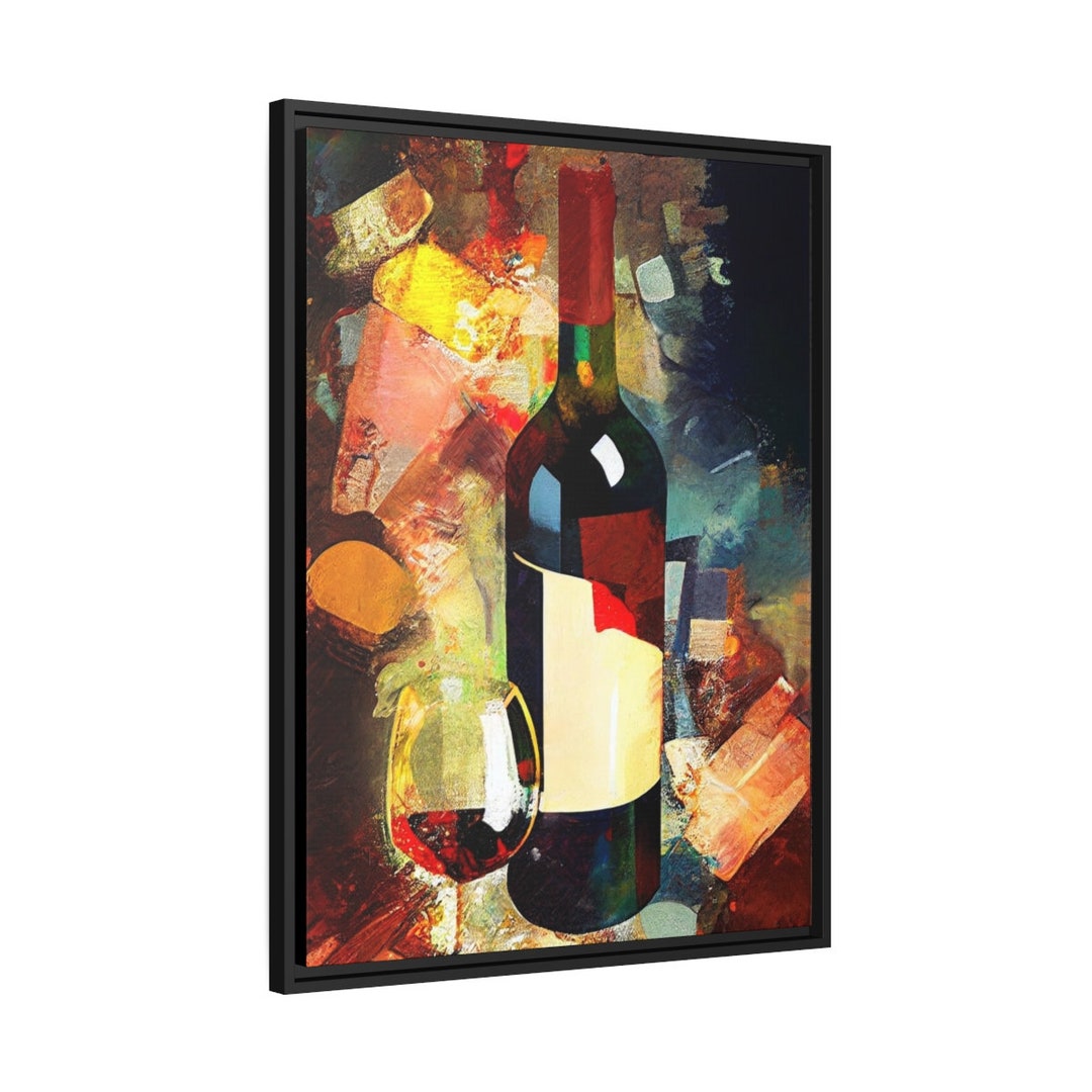 Abstract Wine Bottle Art Print | Large Wall Art | Canvas Print | Living ...