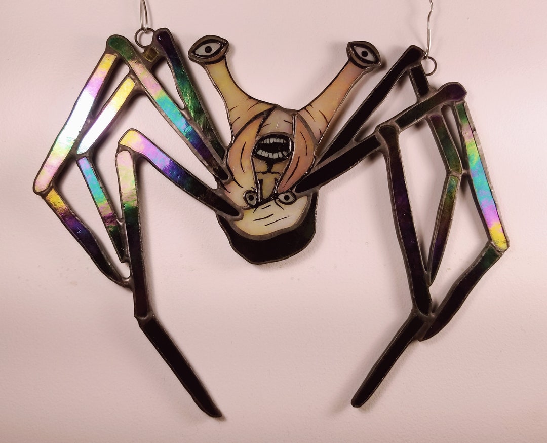 Norris Spider Head Stained Glass Suncatcher - Etsy