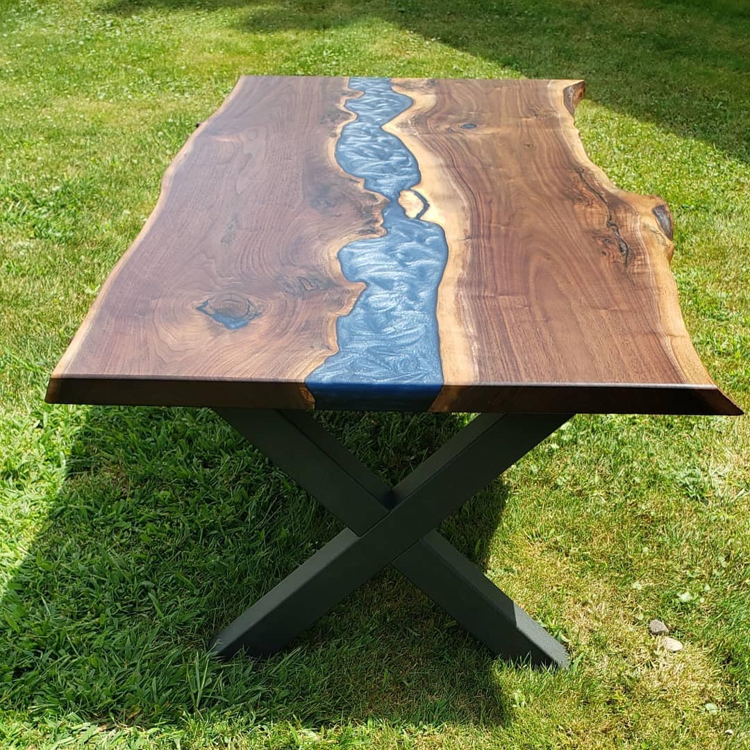 Beautiful Live Edge Black Walnut River Coffee Table and End Table Set ...