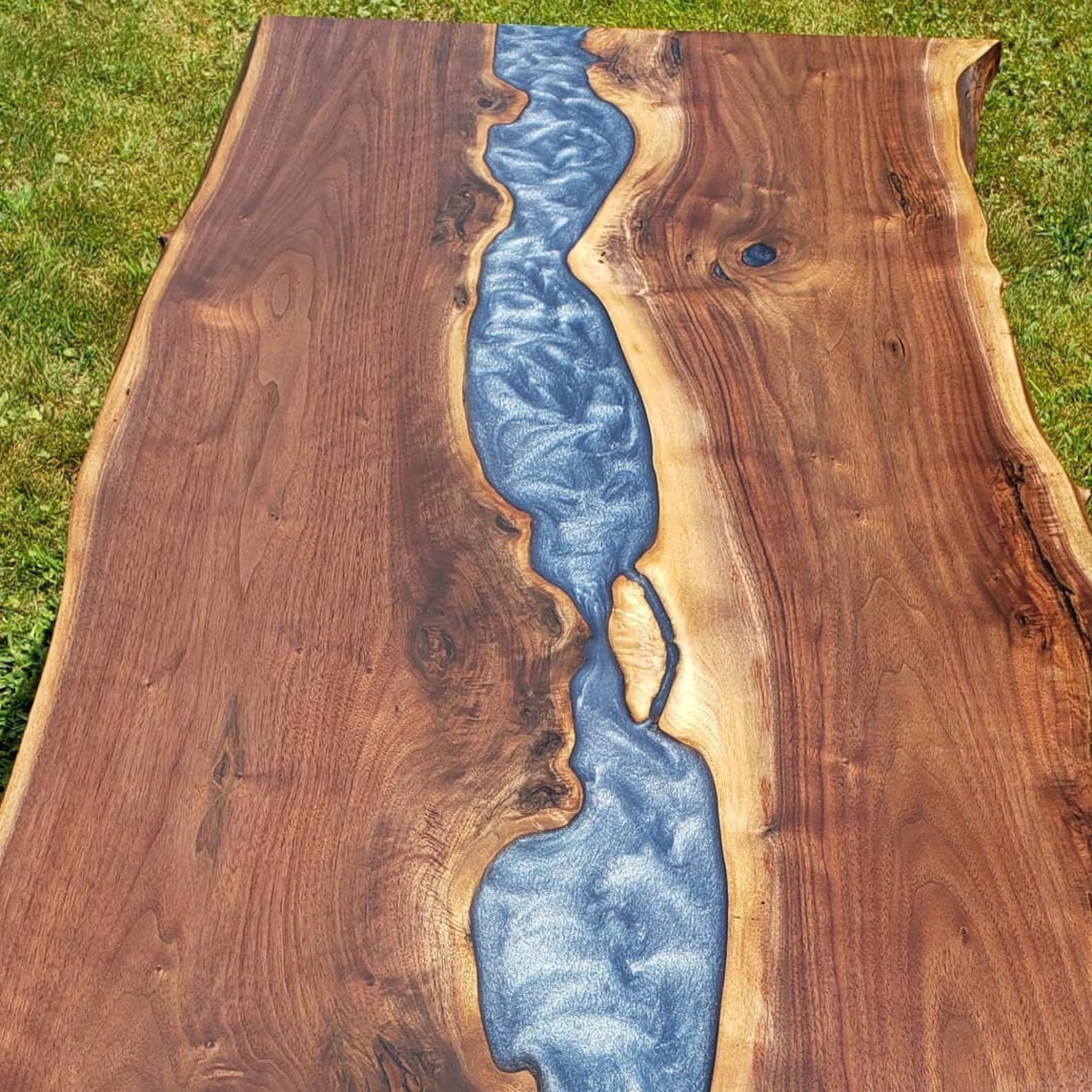 Beautiful Live Edge Black Walnut River Coffee Table and End Table Set ...
