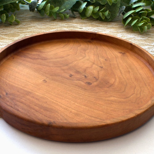 Cherry Catch All Tray Wooden Tray Round Wooden Tray - Etsy