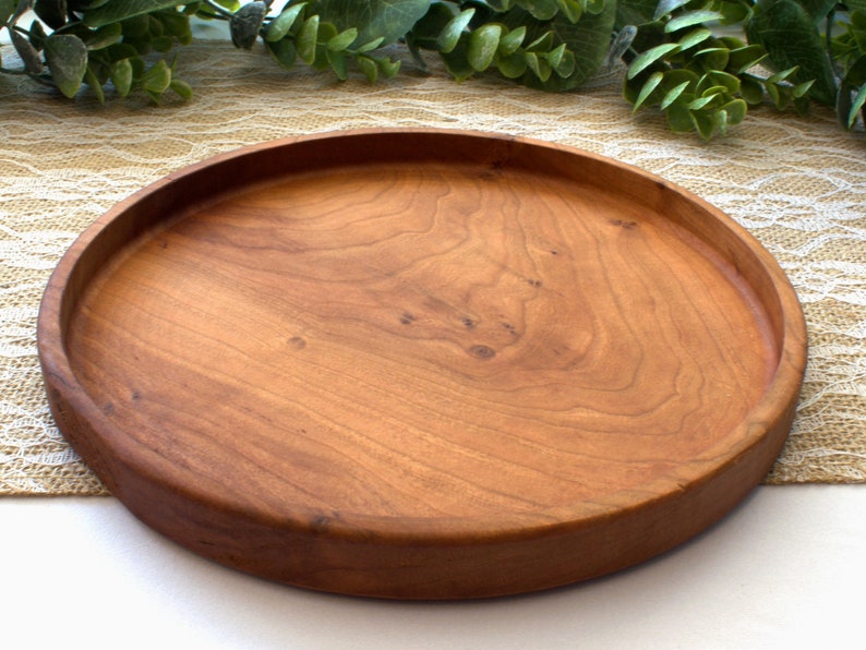 Cherry Catch All Tray Wooden Tray Round Wooden Tray - Etsy