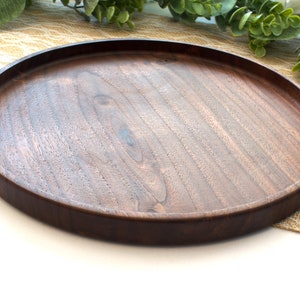 Walnut Catch All Tray, Wooden Tray, Round Wooden Tray - Etsy