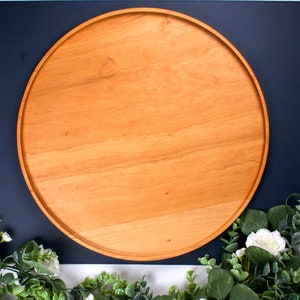 Cherry Catch All Tray, Wooden Tray, Round Wooden Tray - Etsy