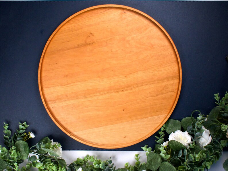 Cherry Catch All Tray Wooden Tray Round Wooden Tray - Etsy