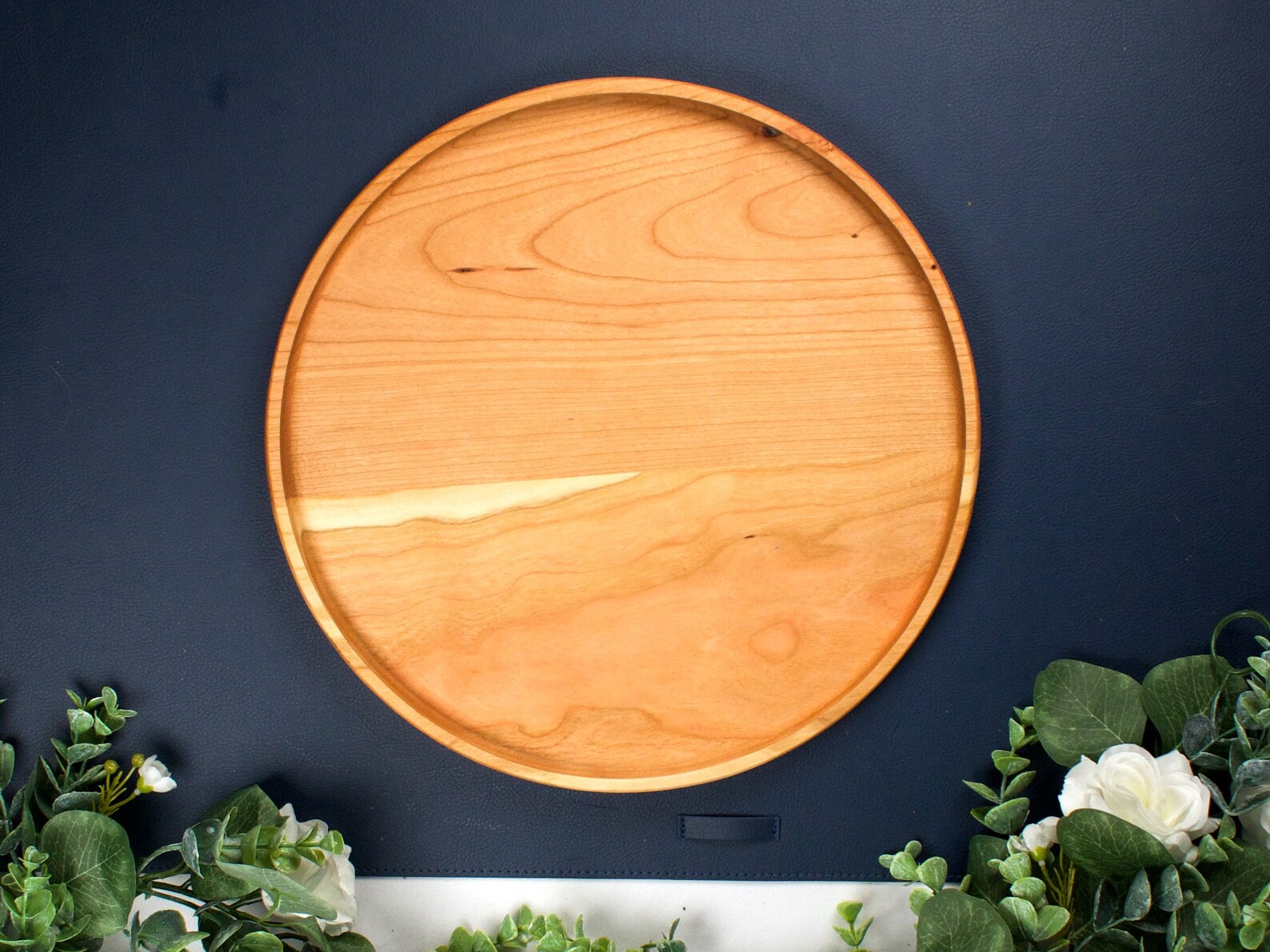 Cherry Catch All Tray Wooden Tray Round Wooden Tray - Etsy