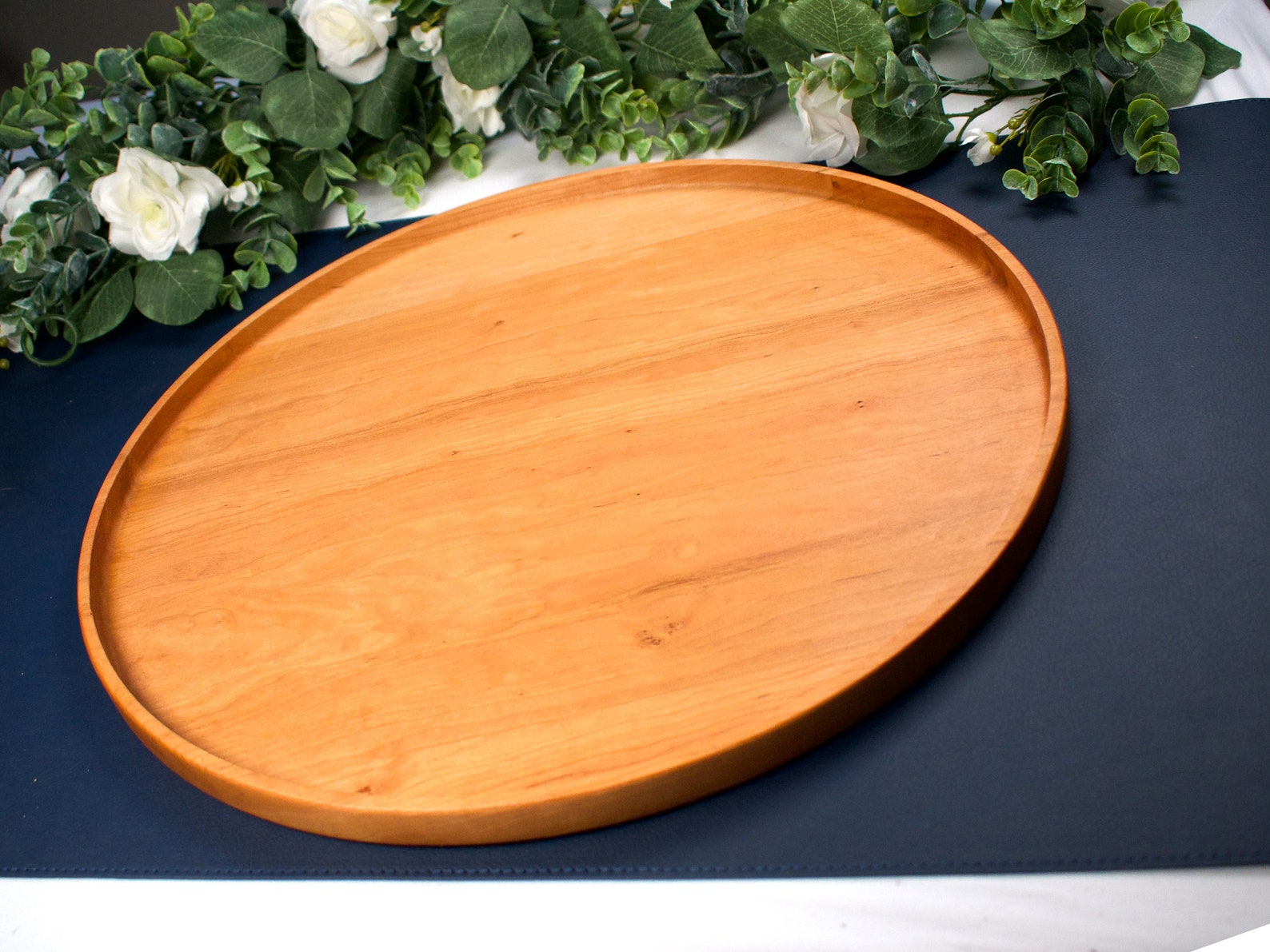 Cherry Catch All Tray Wooden Tray Round Wooden Tray - Etsy