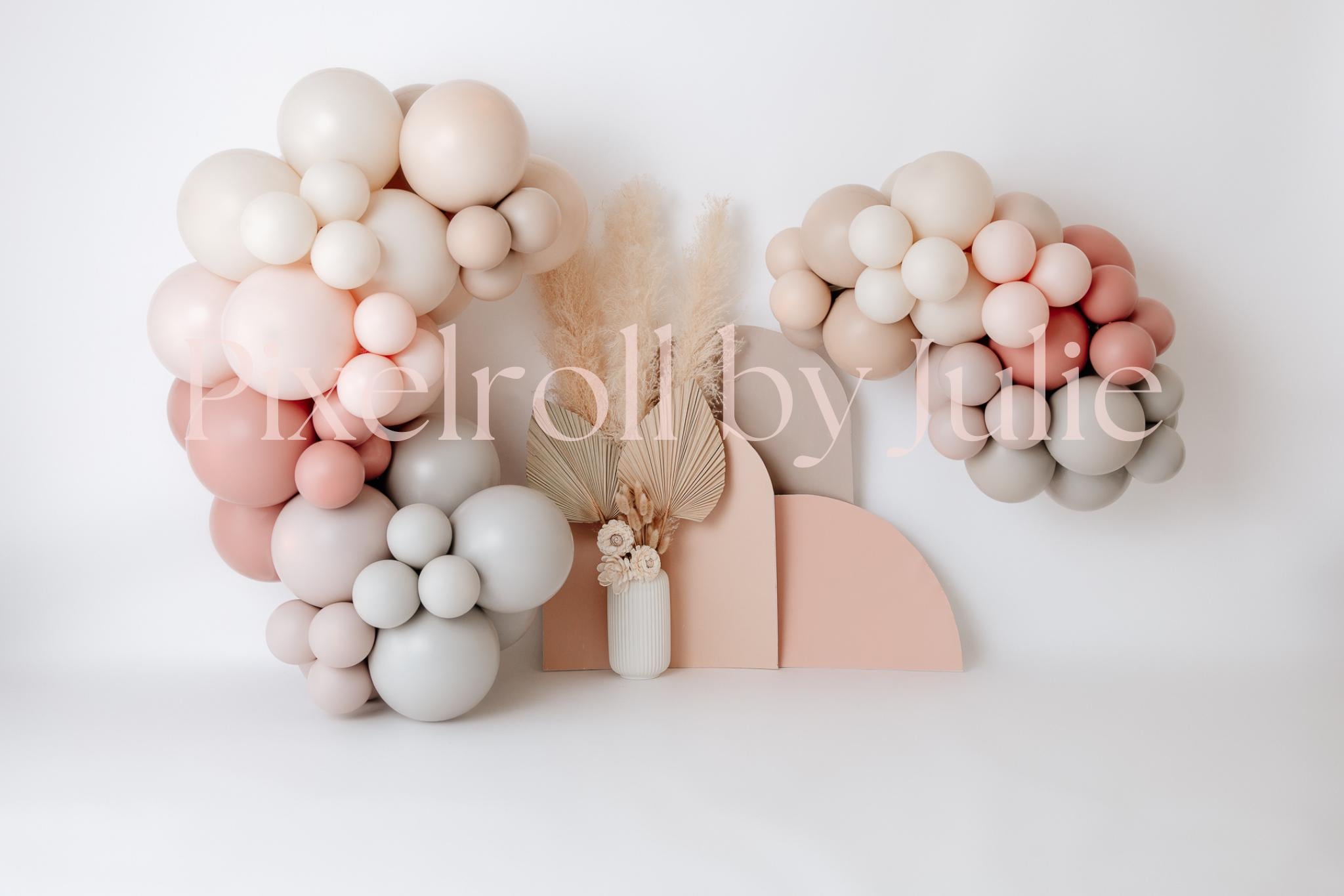 Pink Balloon Digital Background, Cake Smash Digital Bg, Birthday ...